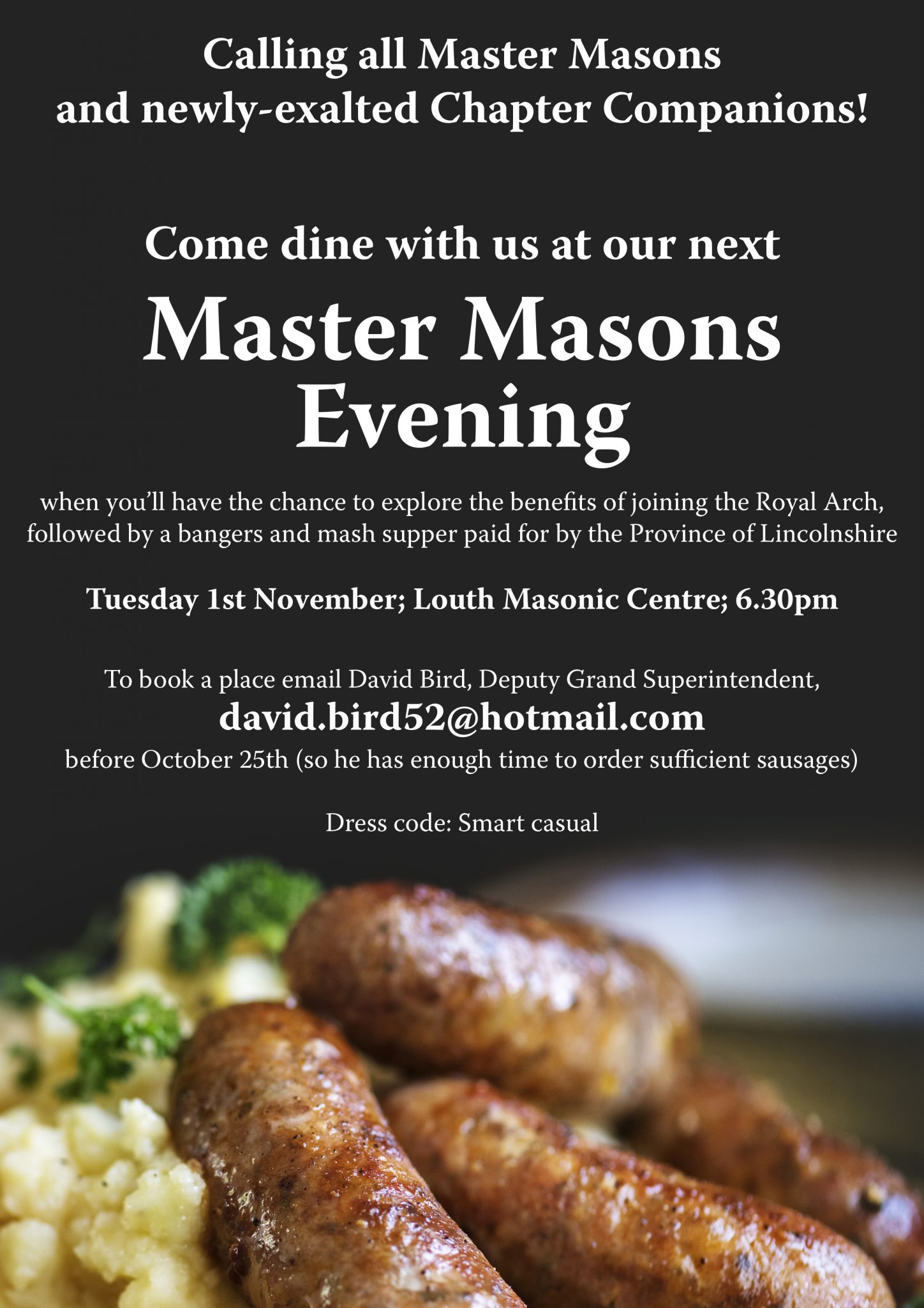 Calling all Master Masons – enjoy a free meal and learn about the Royal ...